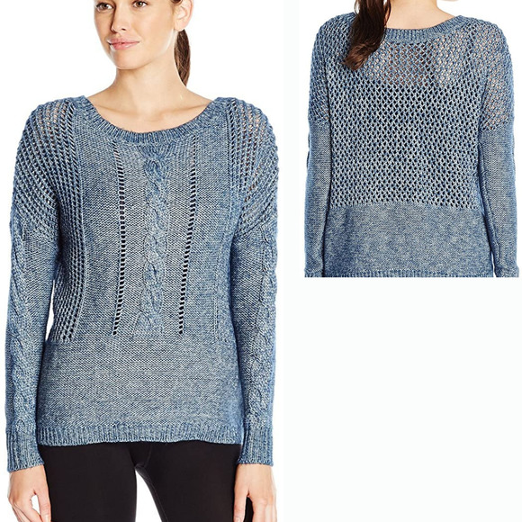 Lole | Sweaters | Lole Nwt Womens Blue Pointelle Mesh Boat Neck ...